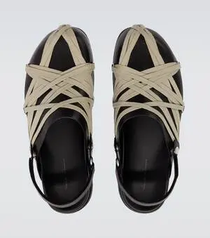 Rick Owens Megalace Leather Mules - Black