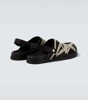 Rick Owens Megalace Leather Mules - Black