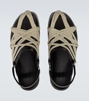 Rick Owens Megalace Leather Mules - Black