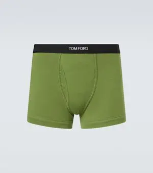 TOM FORD Logo Cotton-blend Boxer Briefs - Green