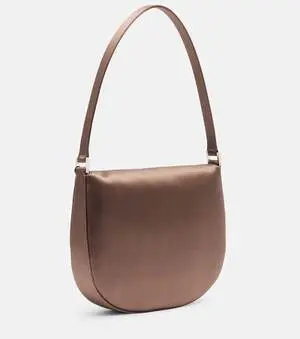 Savette Tondo Small Satin Shoulder Bag - Brown