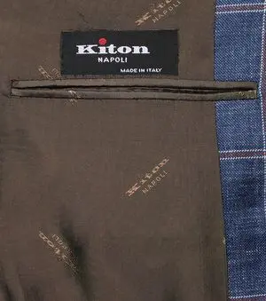 Kiton Checked Cashmere, Wool, Silk, And Linen Blazer
