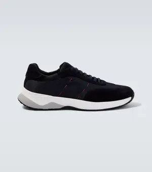 Kiton Suede Trimmed Sneakers