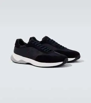 Kiton Suede Trimmed Sneakers
