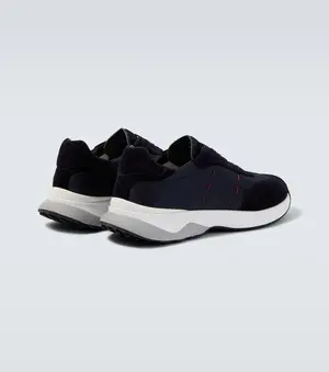 Kiton Suede Trimmed Sneakers