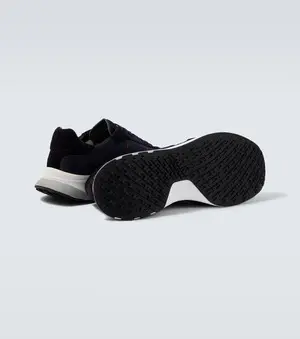 Kiton Suede Trimmed Sneakers