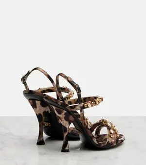 Dolce & Gabbana Keira 2.0 105 Leopard-print Satin Sandals