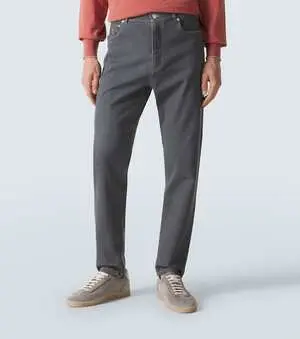 Brunello Cucinelli Logo Straight Jeans