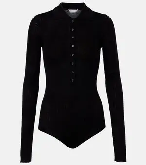 THE FRANKIE SHOP Solana Wool, Silk, And Cashmere Bodysuit - Black