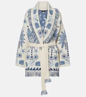 Alanui Echoes Of The Island" Wool And Cotton Cardigan - Beige