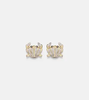 Yvonne Léon Crabe Coquillage Diamond Earrings - Gold