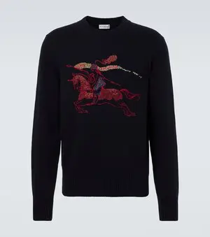 Burberry Wool And Cashmere Sweater Blue