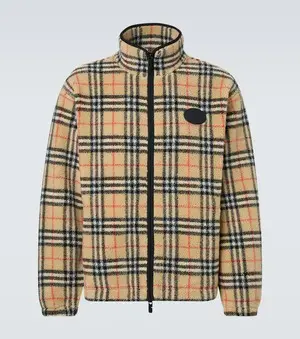 Burberry Check Wool-blend Zip-up Jacket