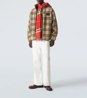Burberry Check Wool-blend Zip-up Jacket