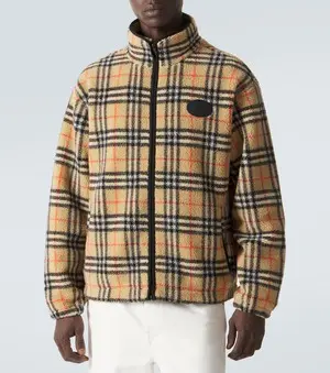 Burberry Check Wool-blend Zip-up Jacket