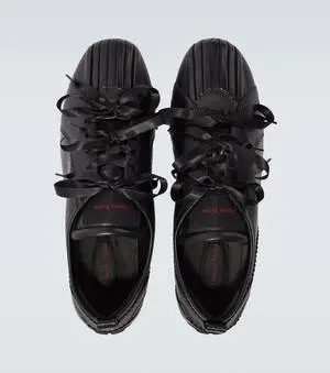 Simone Rocha Ballerina Grip Leather Sneakers - Black