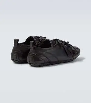 Simone Rocha Ballerina Grip Leather Sneakers - Black
