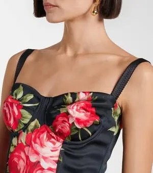 Dolce & Gabbana Floral Minidress - Black