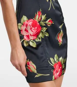 Dolce & Gabbana Floral Minidress - Black