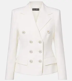 Dolce & Gabbana Double-breasted Wool-blend Blazer - White