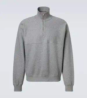 JIL SANDER Cotton Terry Half-zip Sweatshirt