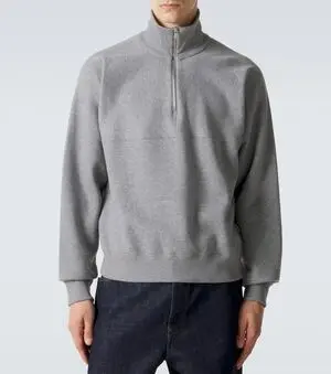 JIL SANDER Cotton Terry Half-zip Sweatshirt