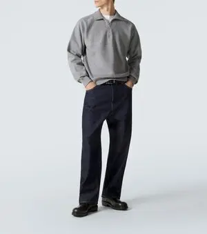 JIL SANDER Cotton Terry Half-zip Sweatshirt - Grey