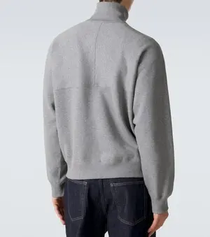 JIL SANDER Cotton Terry Half-zip Sweatshirt - Grey