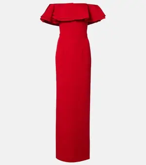Safiyaa Ryan Ruffled Off-shoulder Crêpe Gown