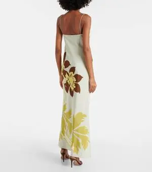 SIR. Amaia Floral Silk Crêpe Slip Dress - Green