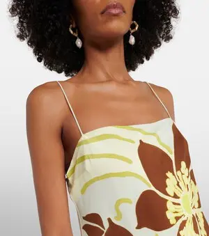 SIR. Amaia Floral Silk Crêpe Slip Dress - Green