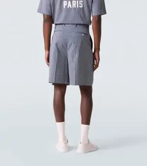 Givenchy Checked Cotton Bermuda Shorts - Blue