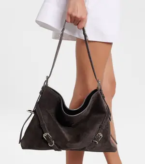 Givenchy Voyou Medium Suede Shoulder Bag