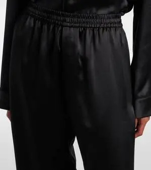 Saint Laurent Silk Satin Straight Pants