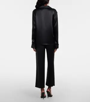 Saint Laurent Silk Satin Straight Pants