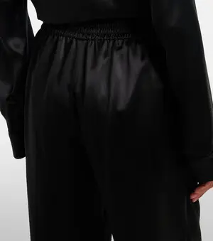Saint Laurent Silk Satin Straight Pants