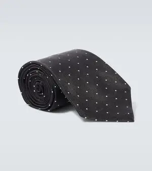 TOM FORD Polka-dot Silk Twill Neck Tie - Black