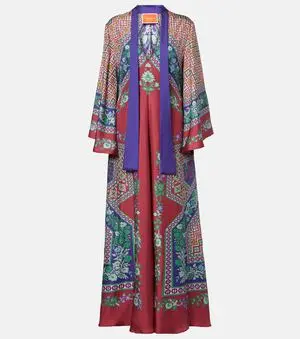 La DoubleJ Magnifico Printed Silk Maxi Dress Multicoloured