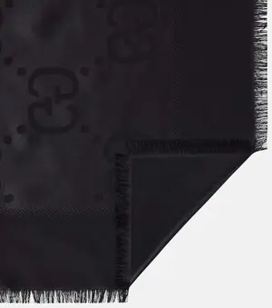 Gucci Gg Silk And Wool Jacquard Scarf
