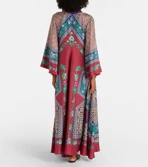 La DoubleJ Magnifico Printed Silk Maxi Dress - Multicoloured