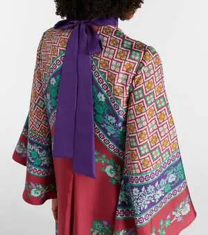 La DoubleJ Magnifico Printed Silk Maxi Dress - Multicoloured