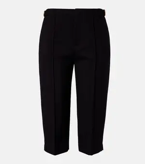 Chloé Virgin Wool Crêpe Capri Pants - Black