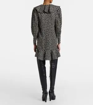 Chloé Polka-dot Silk Jacquard Minidress - Black