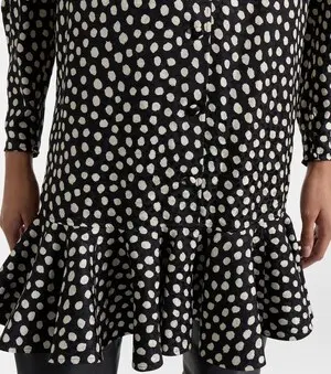 Chloé Polka-dot Silk Jacquard Minidress - Black