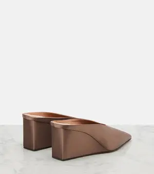 Alaïa Cube Satin Wedge Mules