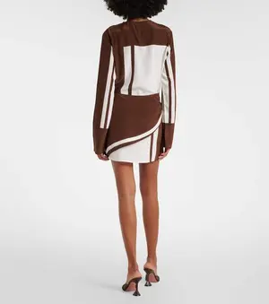 SIR. Printed Silk Satin Mini Dress