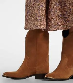 Isabel Marant Étoile Elbana 35 Suede Cowboy Boots - Brown