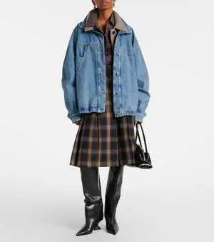 Attico Oversized Denim Bomber Jacket