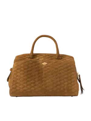 METIER Private Eye Quilted Suede Tote - Brown