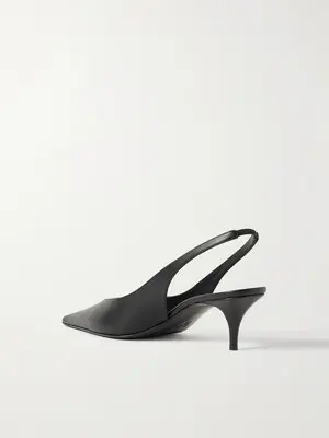 Amina Muaddi Anok Glossed-leather Slingback Pumps - Black
